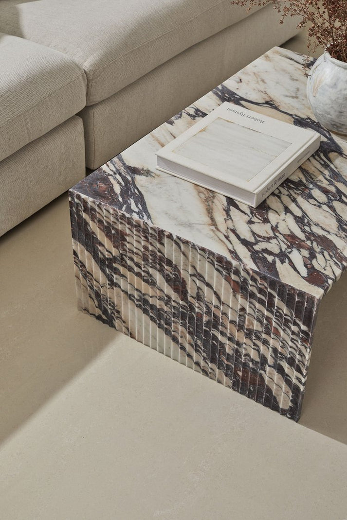 Chelon - Fluted Marble Coffee Table - Calacatta Viola – Chelon Design Pty Ltd