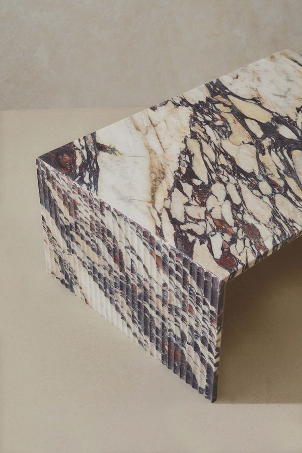 Chelon - Fluted Marble Coffee Table - Calacatta Viola – Chelon Design Pty Ltd